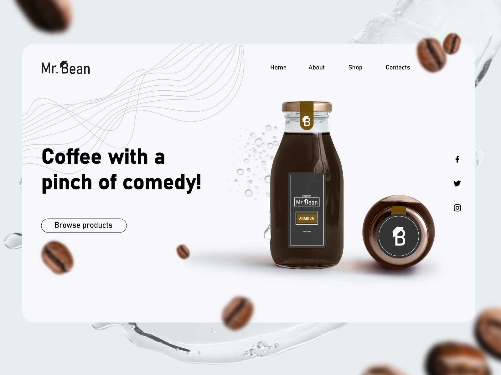 Mr. Bean Coffee - Landing page by Desislava Kaleva on Dribbble
