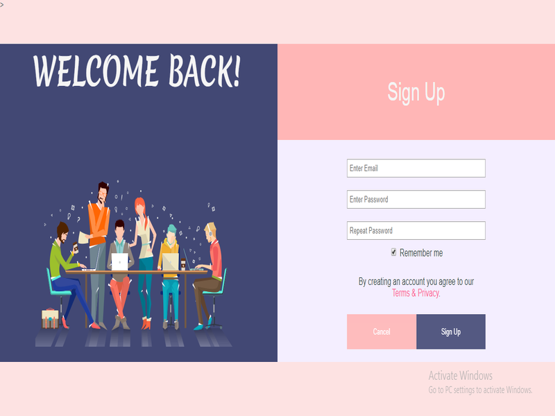 Sign Up Design by Sneha on Dribbble