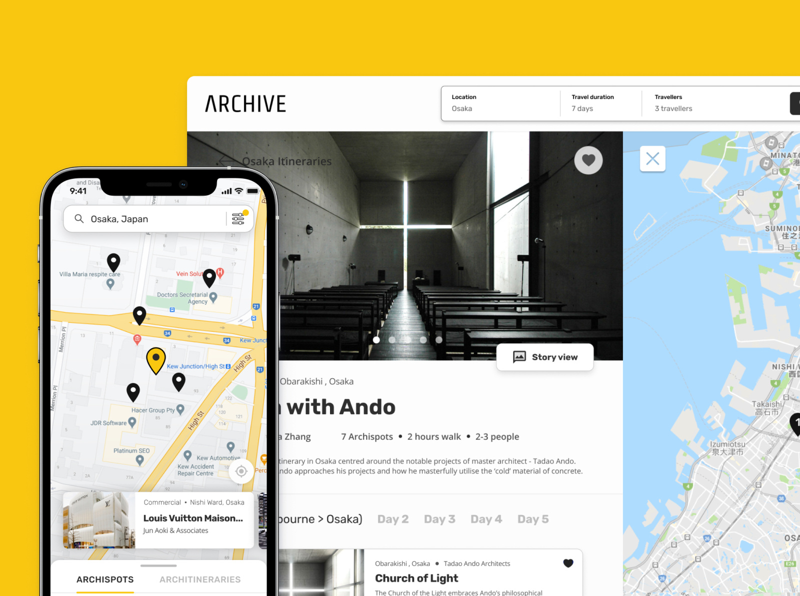 ARCHIVE - A travel app for architecture people by Eastina Zhang on Dribbble