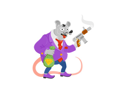 Rat Mafia boss robbed World Cheese Bank by Yorga on Dribbble