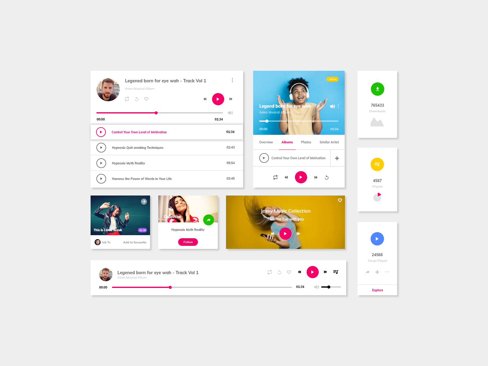 Music Player Skins by EpicInk Design Studio on Dribbble