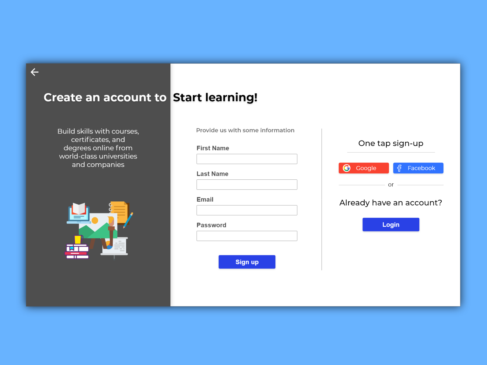 Sign-up Page by Harshal Naik on Dribbble