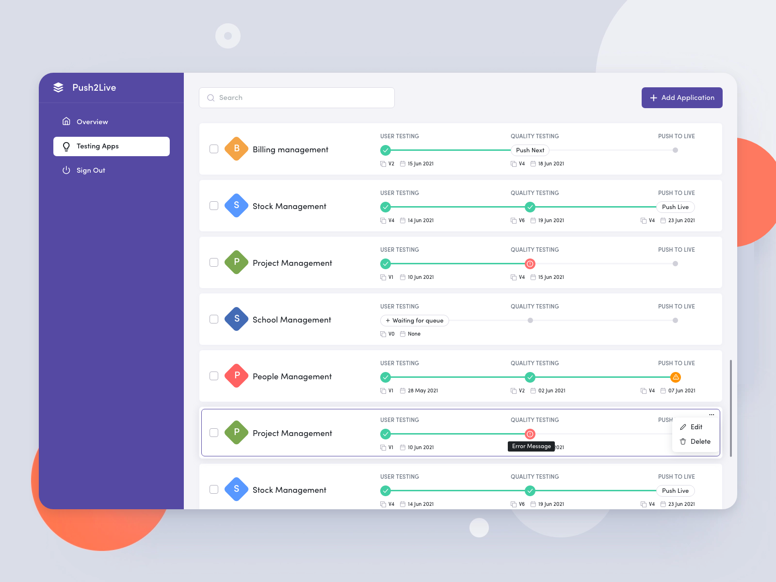 Publishing Application - Live Status by Sanjai Kumar on Dribbble