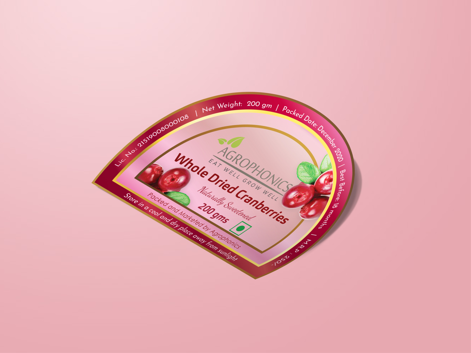 Dried Cranberry Packaging Sticker by Sanjana Saha on Dribbble