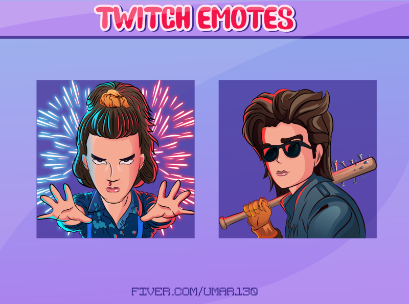 Stranger things twitch emotes by Graphics For streamer on Dribbble