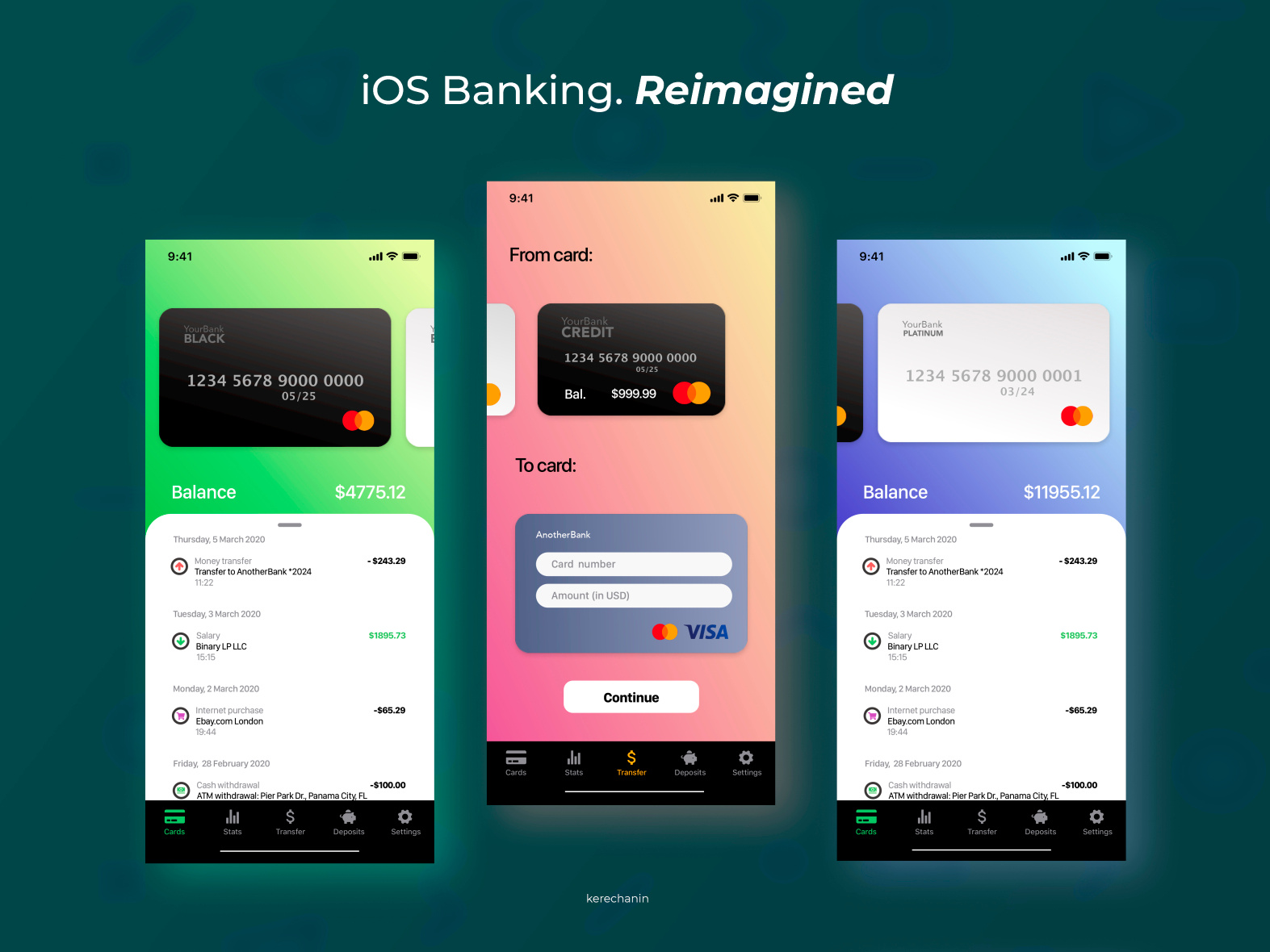 iOS Banking App Design by Vladislav on Dribbble