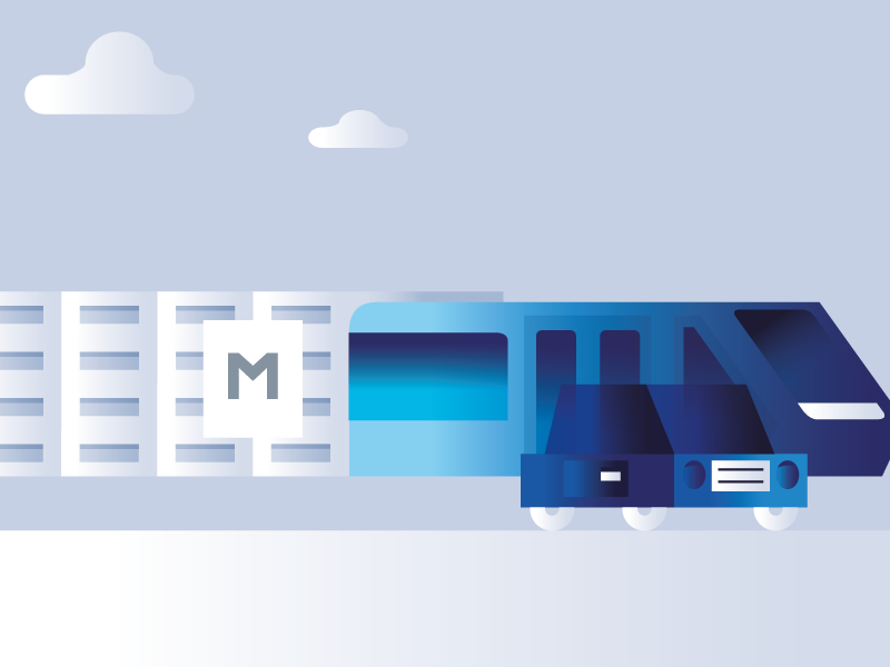 Metro And Car, the gradient way by Clément Sinz on Dribbble
