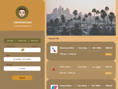 Daily UI- Flight Search Page by Sanam B. on Dribbble