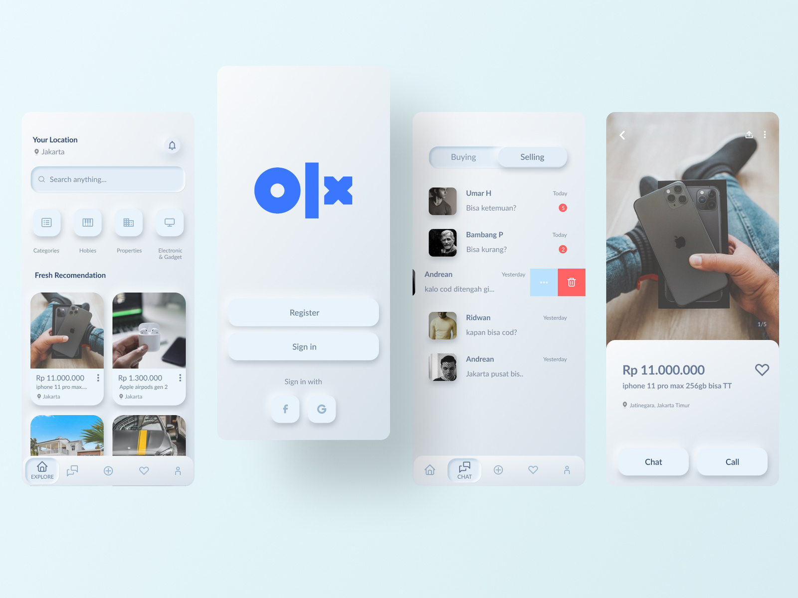 Redesign OLX App by Irfan Candra on Dribbble