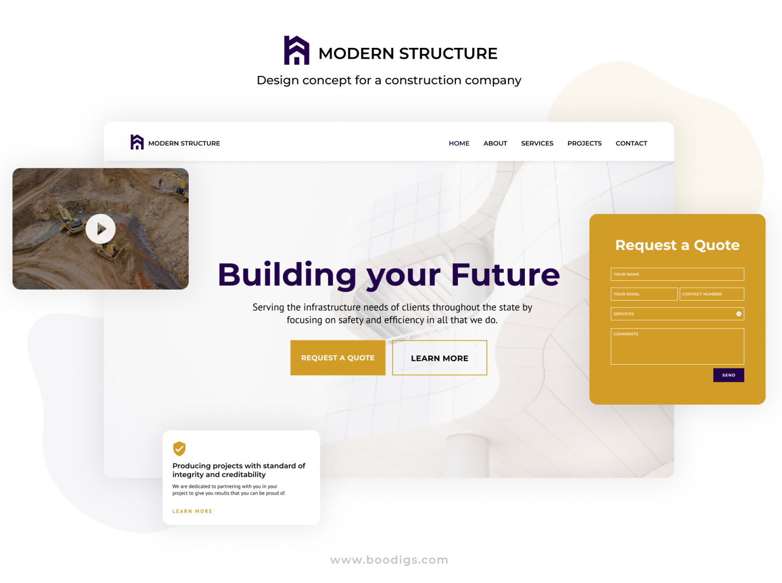 Modern Structure Website by Kate Velez on Dribbble