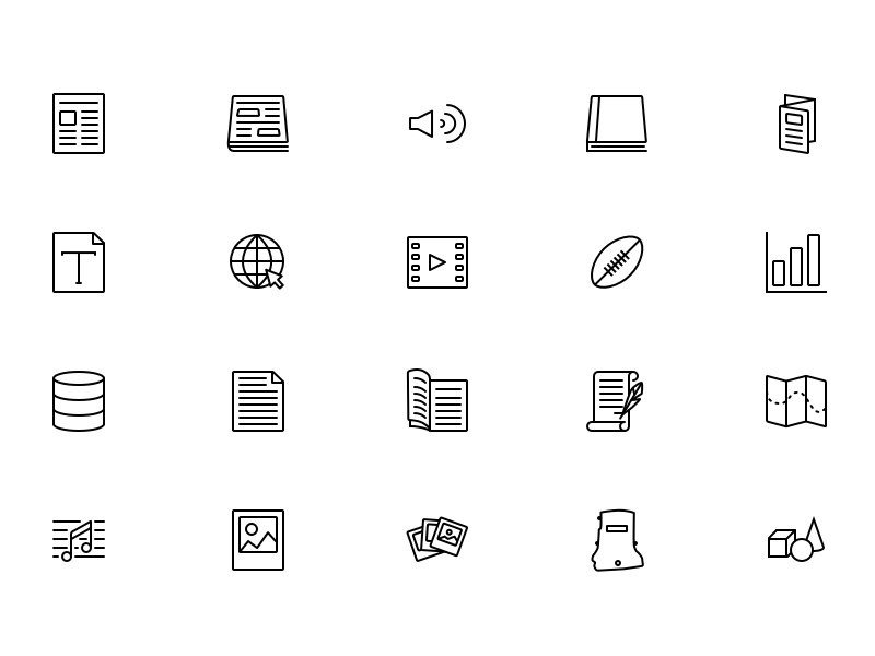Library catalogue icons - WIP 2 by Suzanne on Dribbble