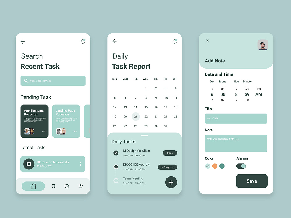 Task Manager App UI Design by Gausul Haque Nasif on Dribbble