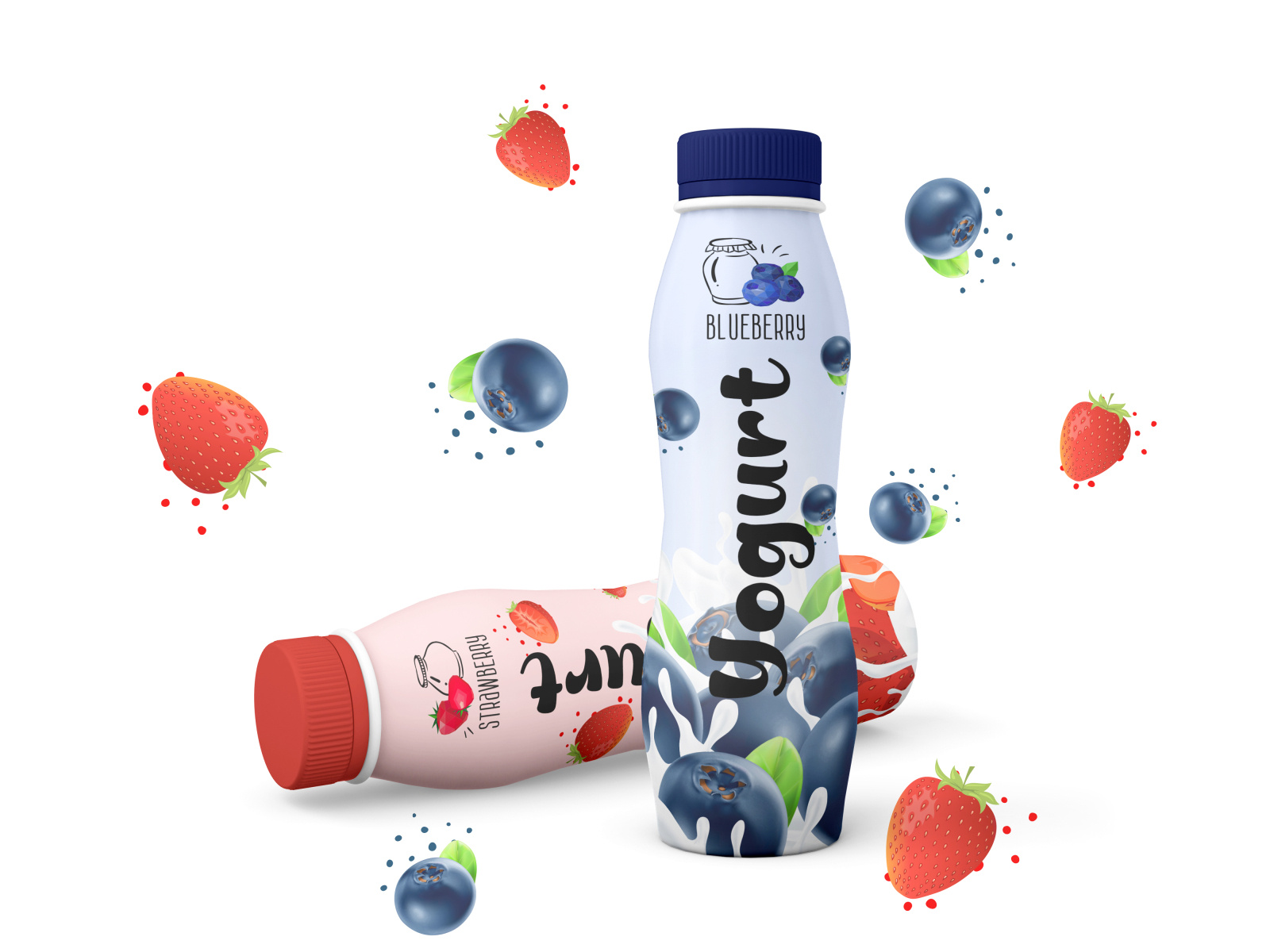 Illustrated Fruit Yogurt Packaging Design by Branding By Afifa on Dribbble