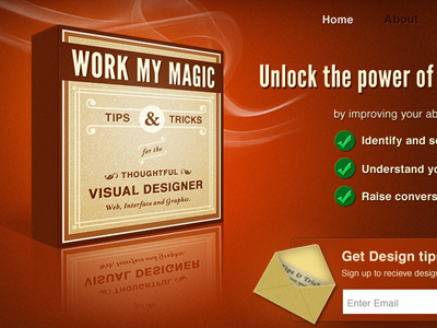 Landing Page Concept for "Work My Magic" by Tim Dobbins on Dribbble