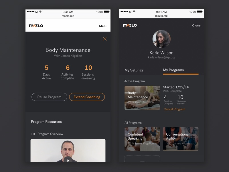 Mazlo Program Design by Ryan Harasyn on Dribbble