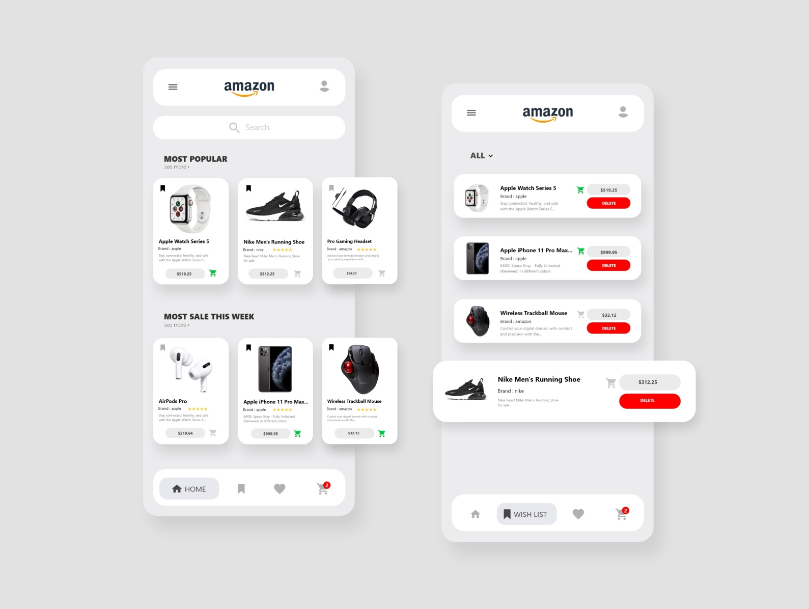 Amazon app redesign by alireza zamani on Dribbble