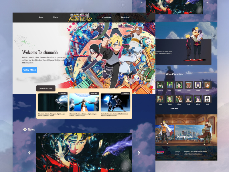 landing Page Web Anime by uxhamzah on Dribbble
