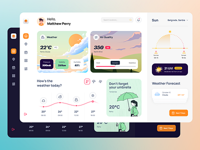 Weather Dashboard UI by Miloš Miljanović on Dribbble