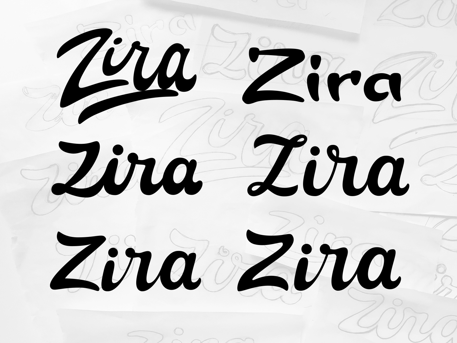Zira- Lettering Logo Sketches Collection by Oksana Panchenko on Dribbble