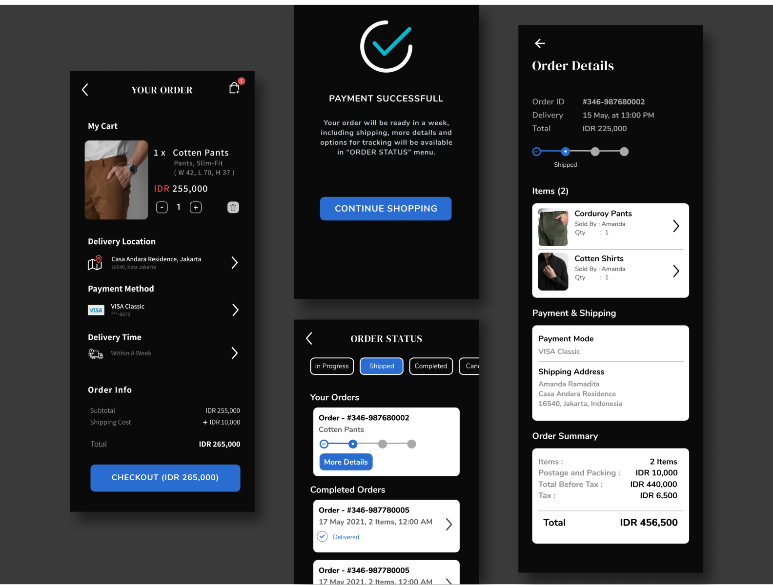 Order History -Tailor Apps by Amanda Ramadita on Dribbble