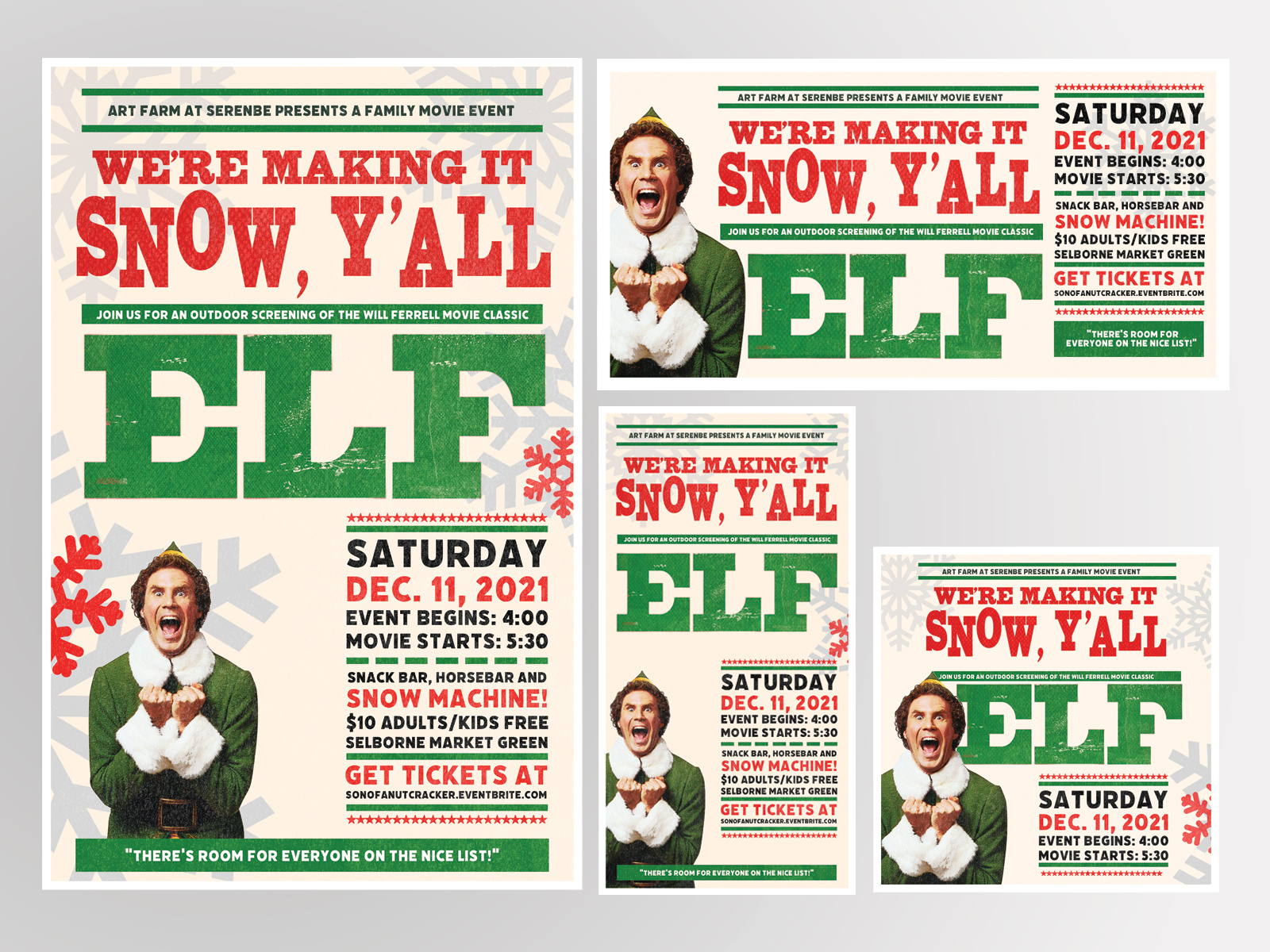 Elf Poster + Social Graphics by Nathan Fox on Dribbble