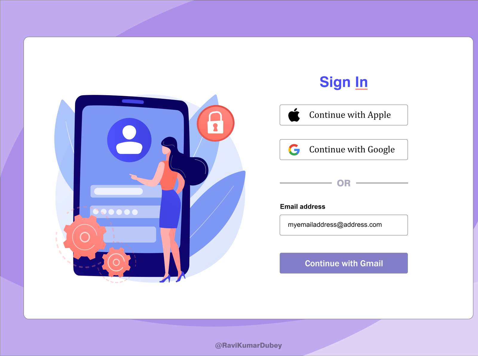 Sign in UI by Ravi Kumar Dubey on Dribbble