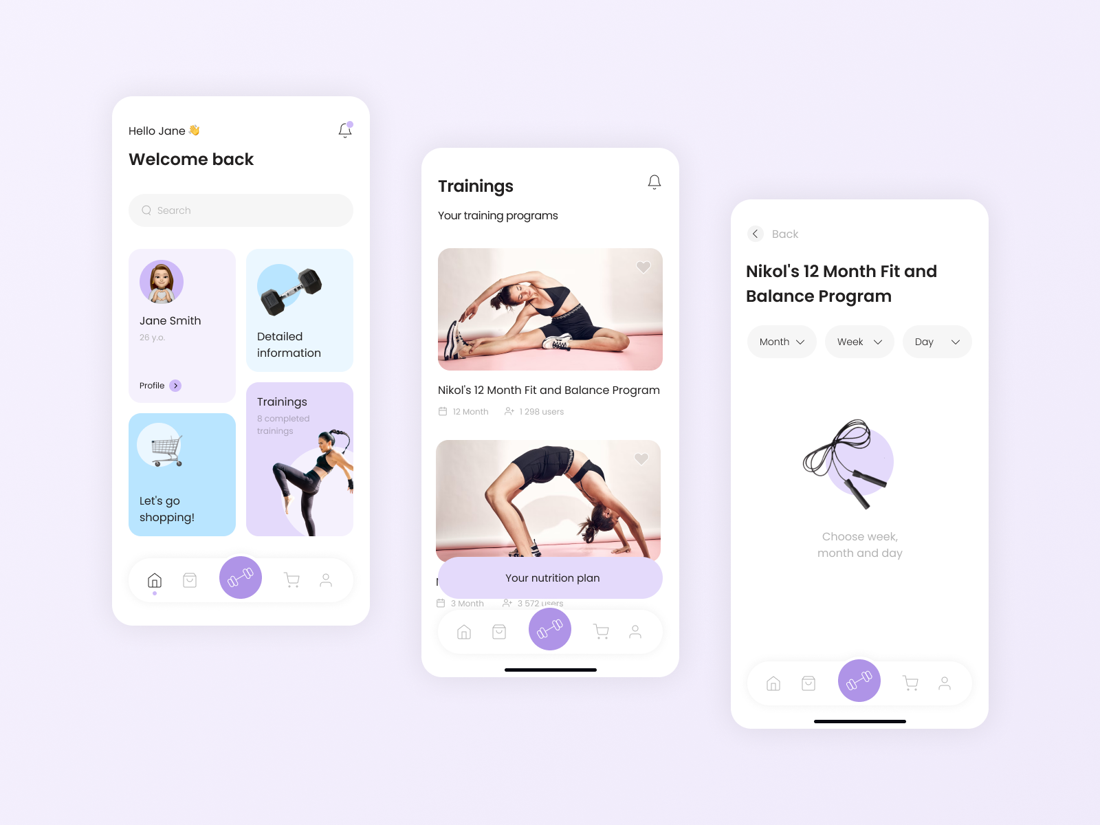 Fitness & Workout App by Elena Rebenkova for webland.design on Dribbble