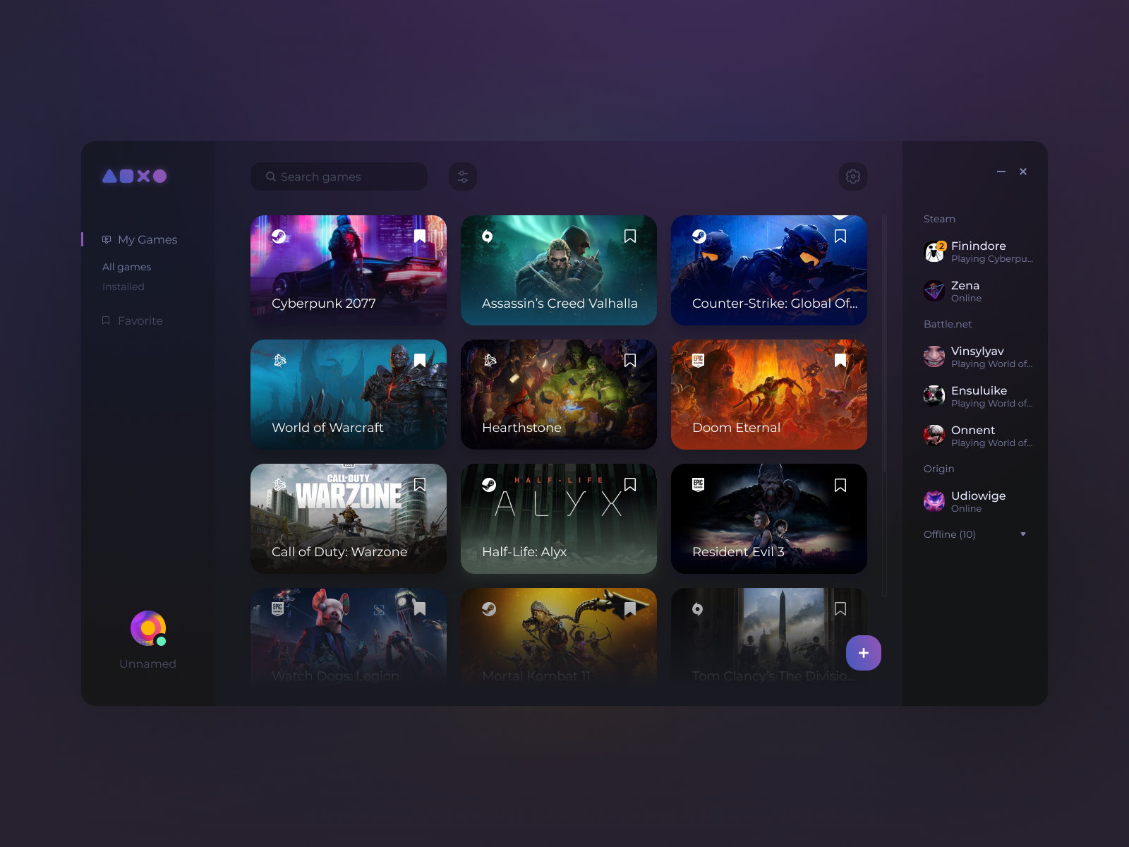 Game launcher for all launchers by Unnamed Human on Dribbble