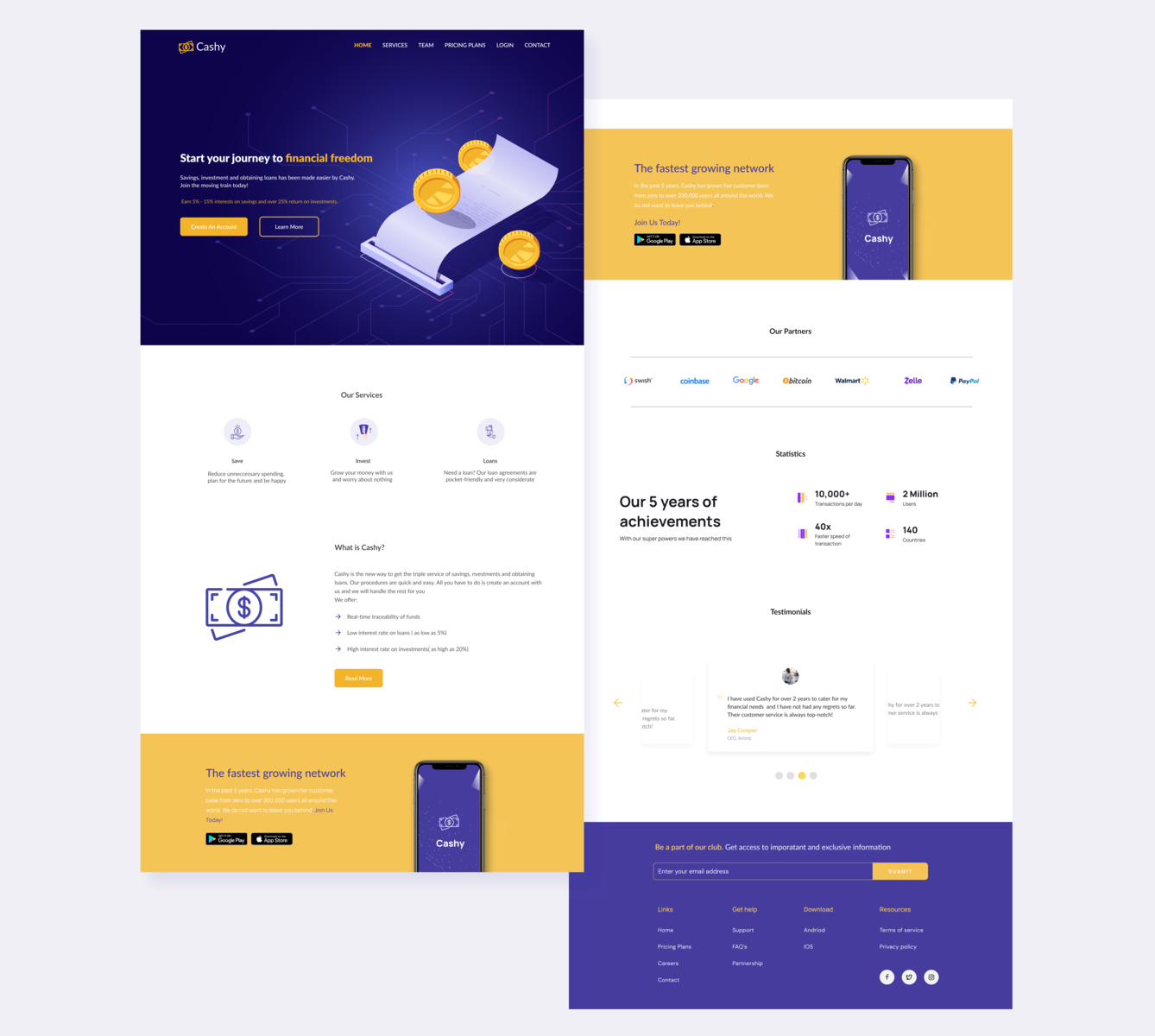 Fintech Website by Victoria Taiwo on Dribbble