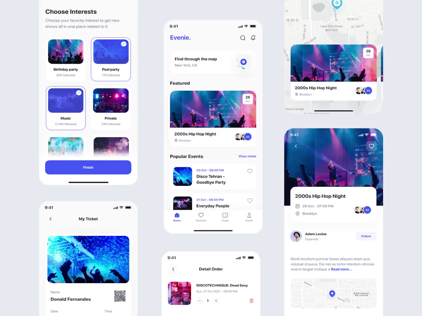 Evenie - Event Booking App UI Kit by Toko Design on Dribbble