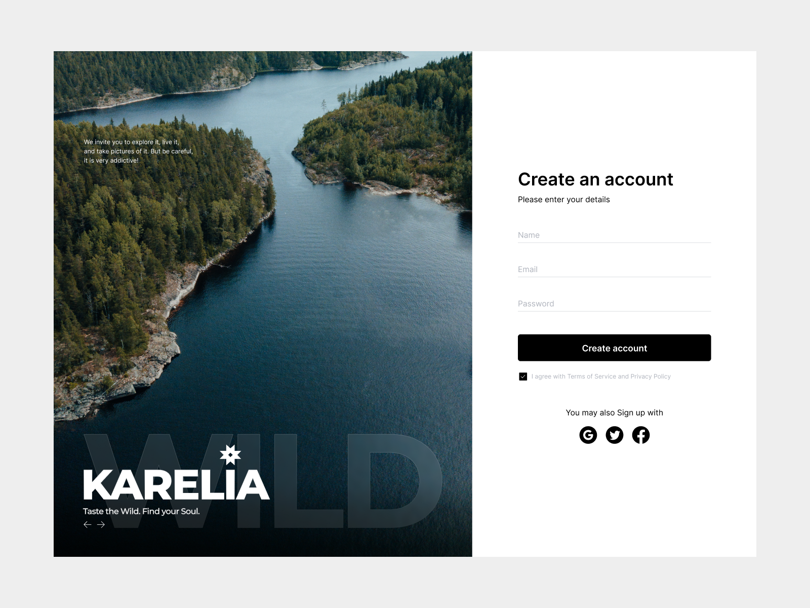 Sign Up page by Marina on Dribbble