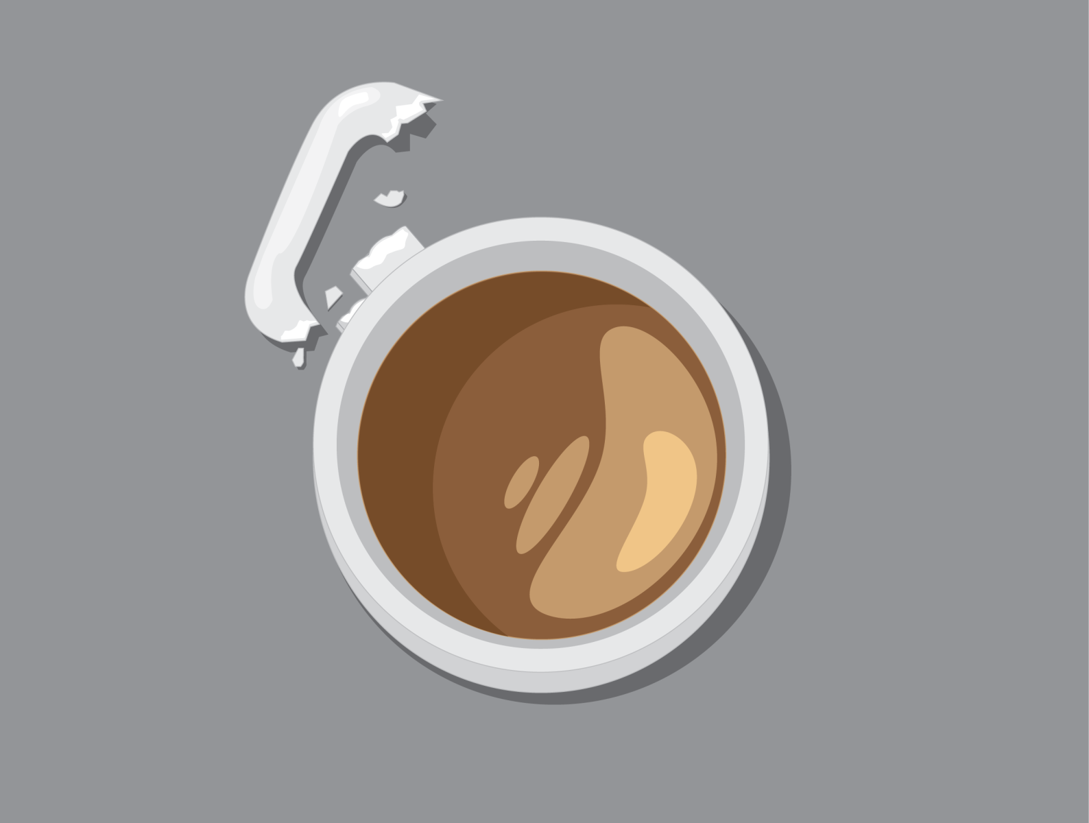 Broken mug and coffe by Reviio on Dribbble