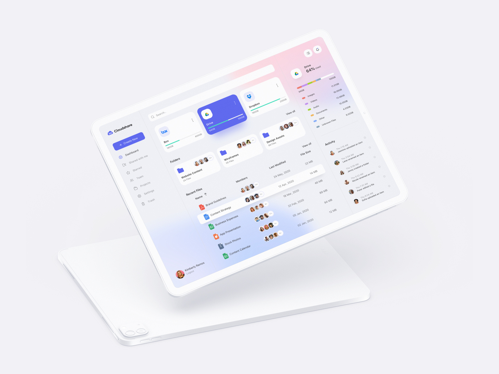 File Manager Dashboard - iPad Pro by Vivek Kay for Sivik©Atelier on ...