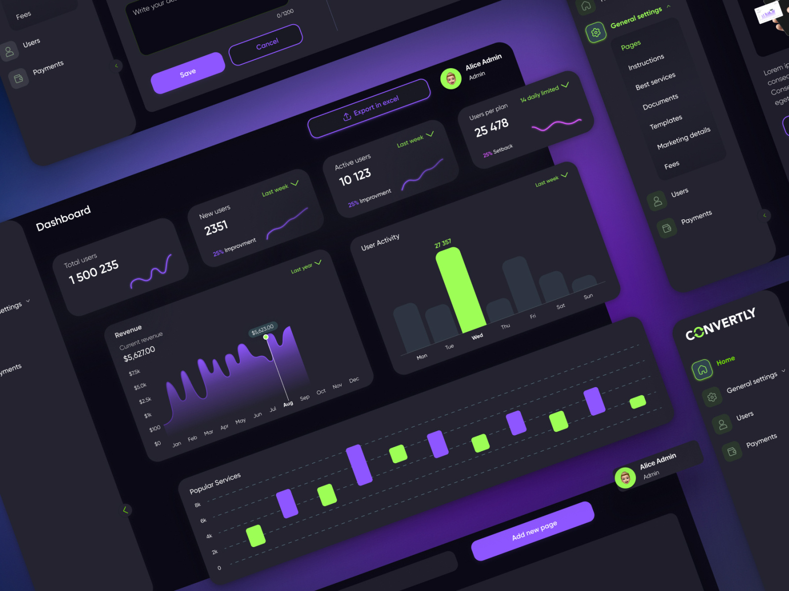 Dashboard Dark Theme by Eugene Yushenko for BWT Studio on Dribbble