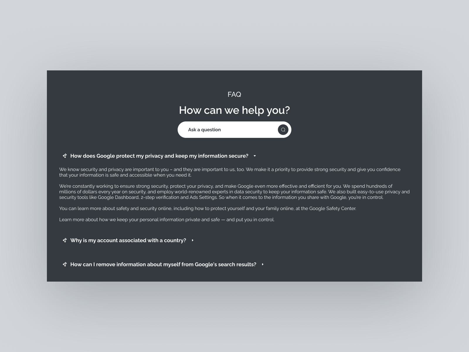 FAQ by Charan on Dribbble