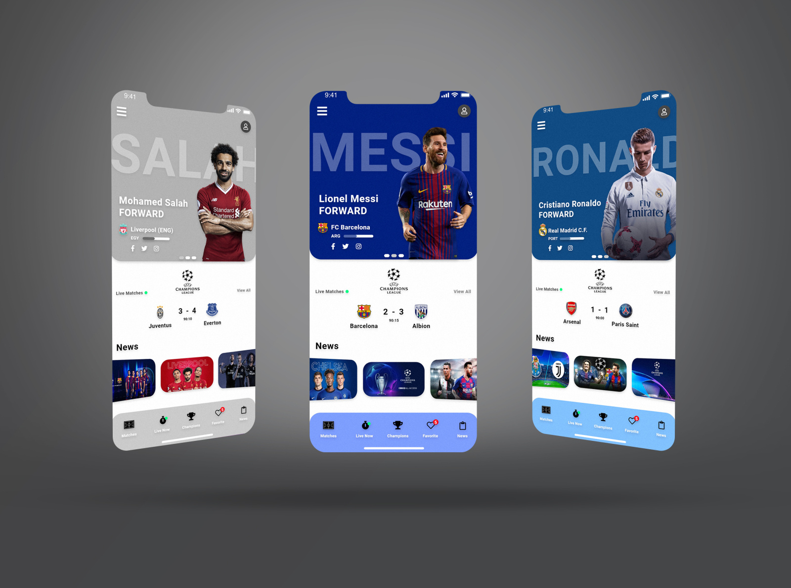 soccer live score app UI design by Al Aksha Fahad on Dribbble