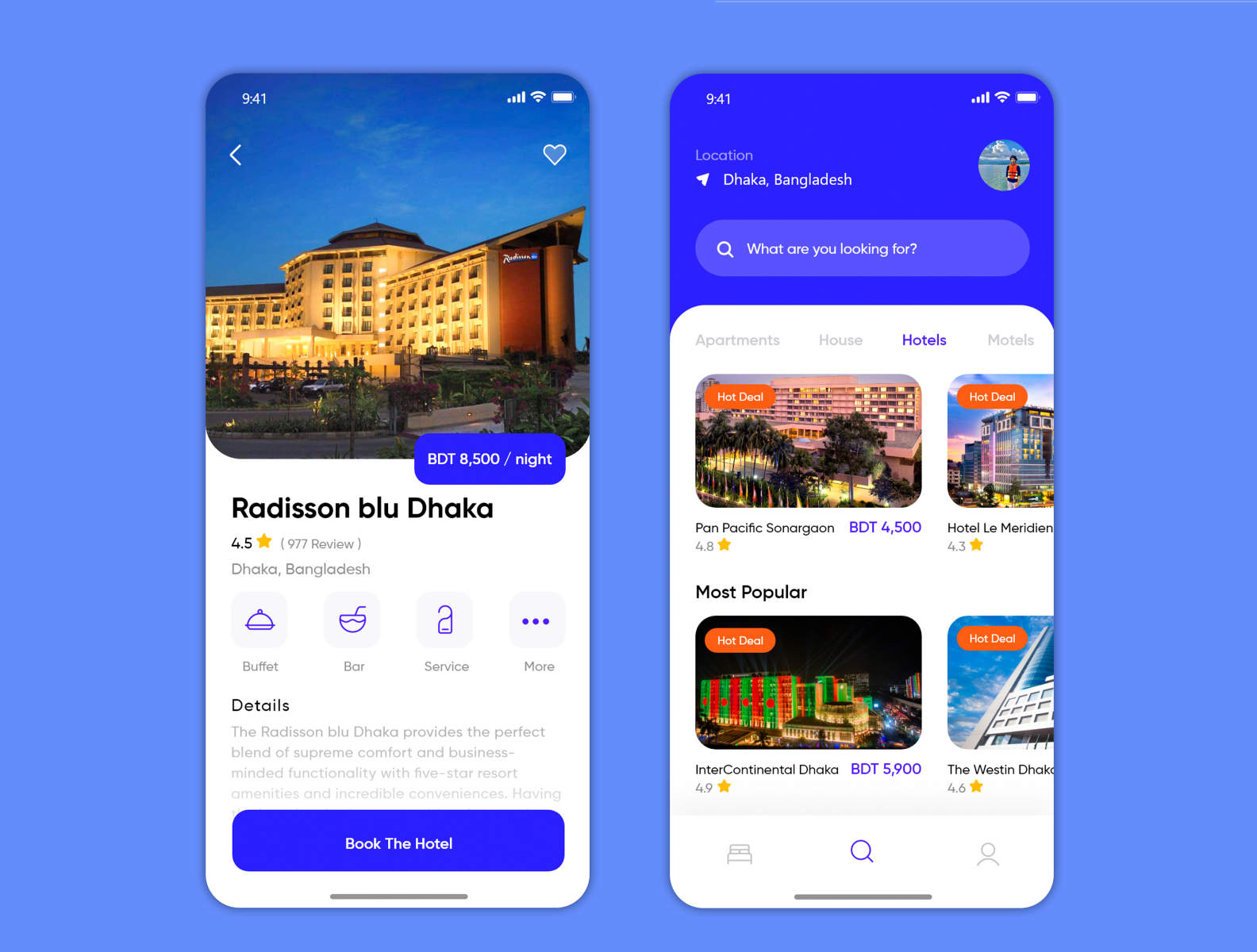 Booking App UI Design Concept Design done in AdobeXD by Al Aksha Fahad ...