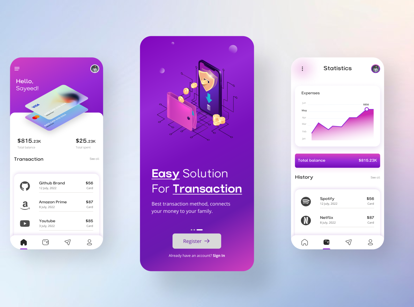 Payment Wallet App by Md. Sayeed Ullah on Dribbble