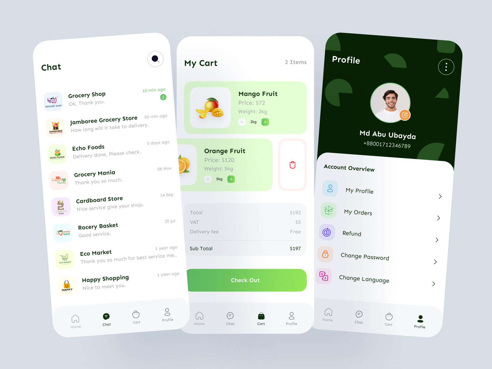 eCommerce App - Chat, Cart, Profile by Kazi Mahbub on Dribbble
