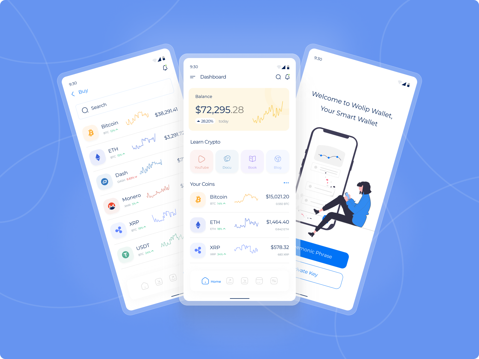 Crypto Wallet Wolip - Mobile App by Yaroslav Leschak on Dribbble
