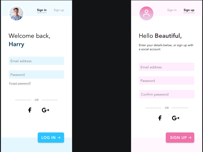 Login / Sign up screens - First attempt with Sketch by Laurennn. on ...