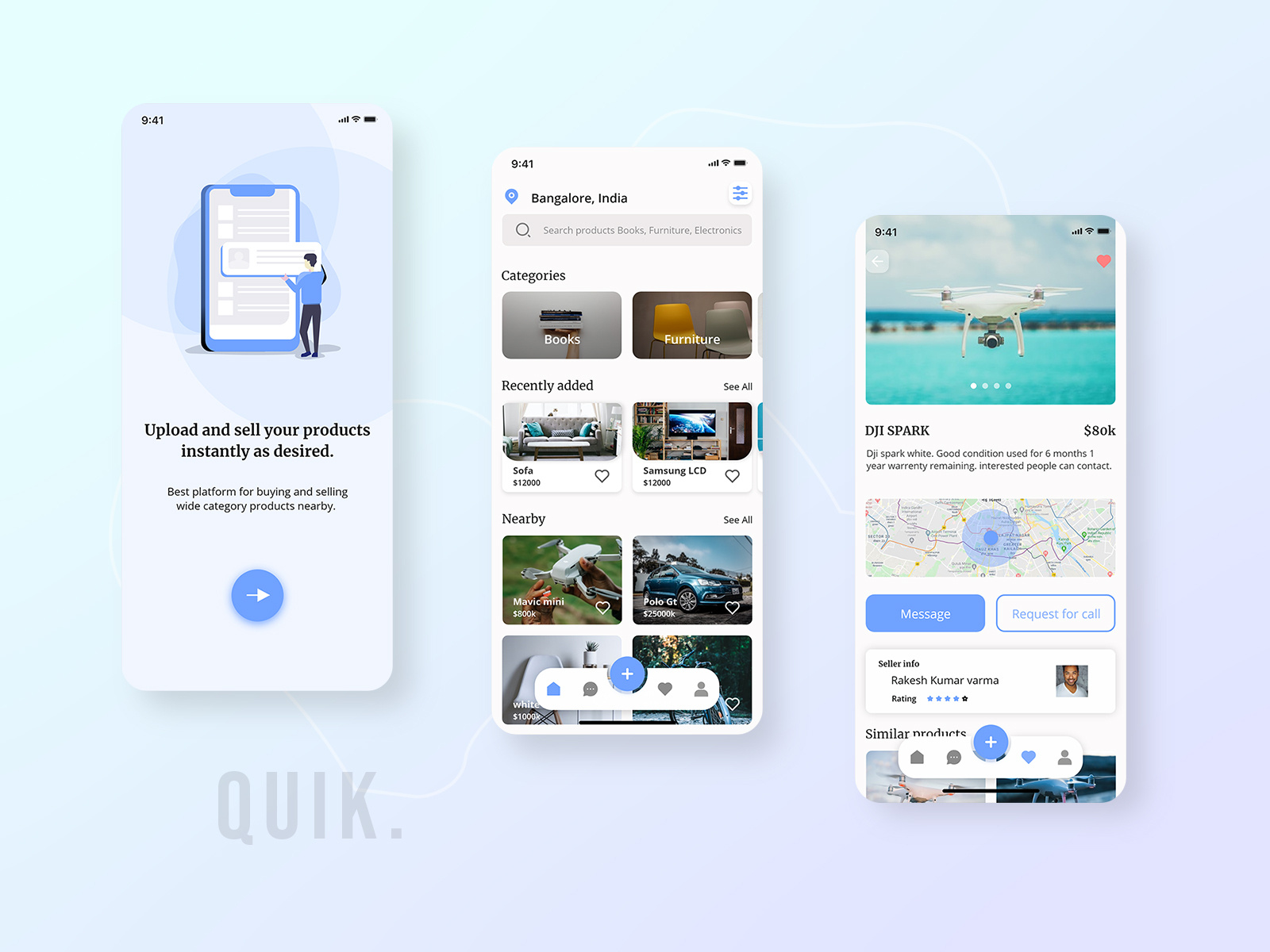 QUIK APP CONCEPT by Moossakutty Ajmal on Dribbble