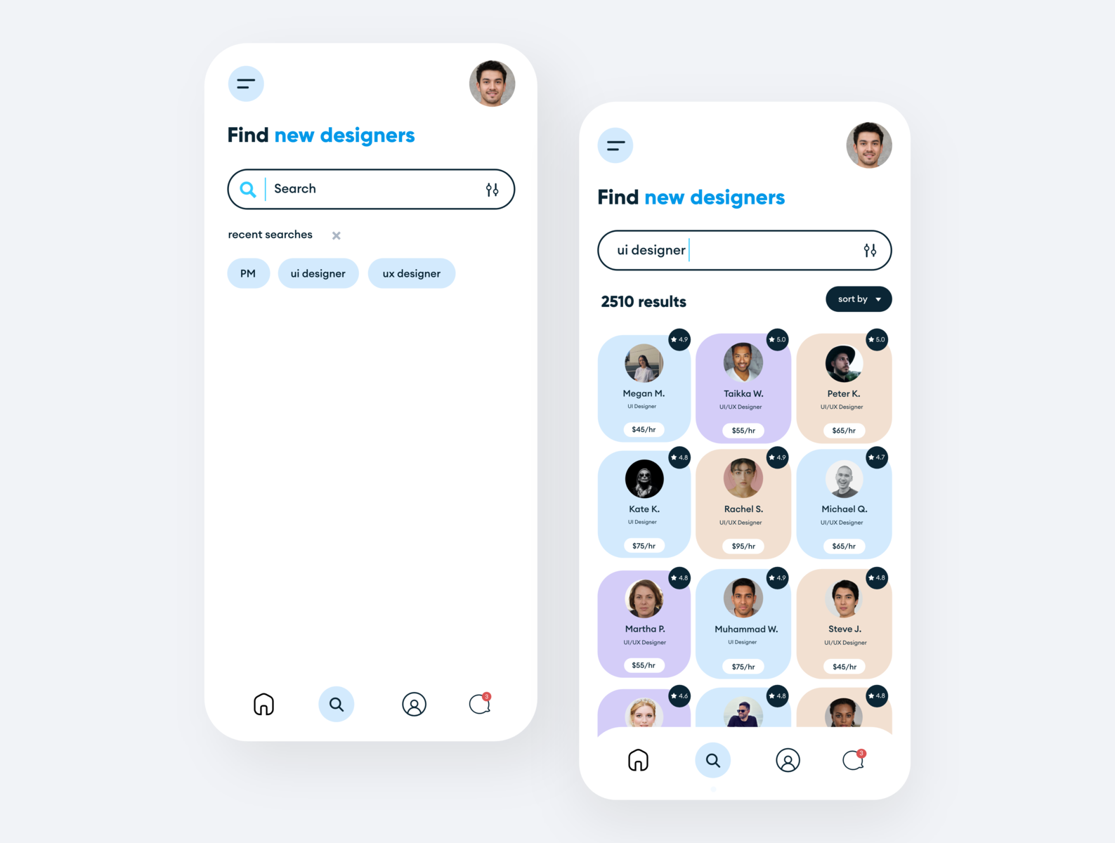 Search Mobile App UI Design - Daily UI #022 by UI Adrian (Adrian ...