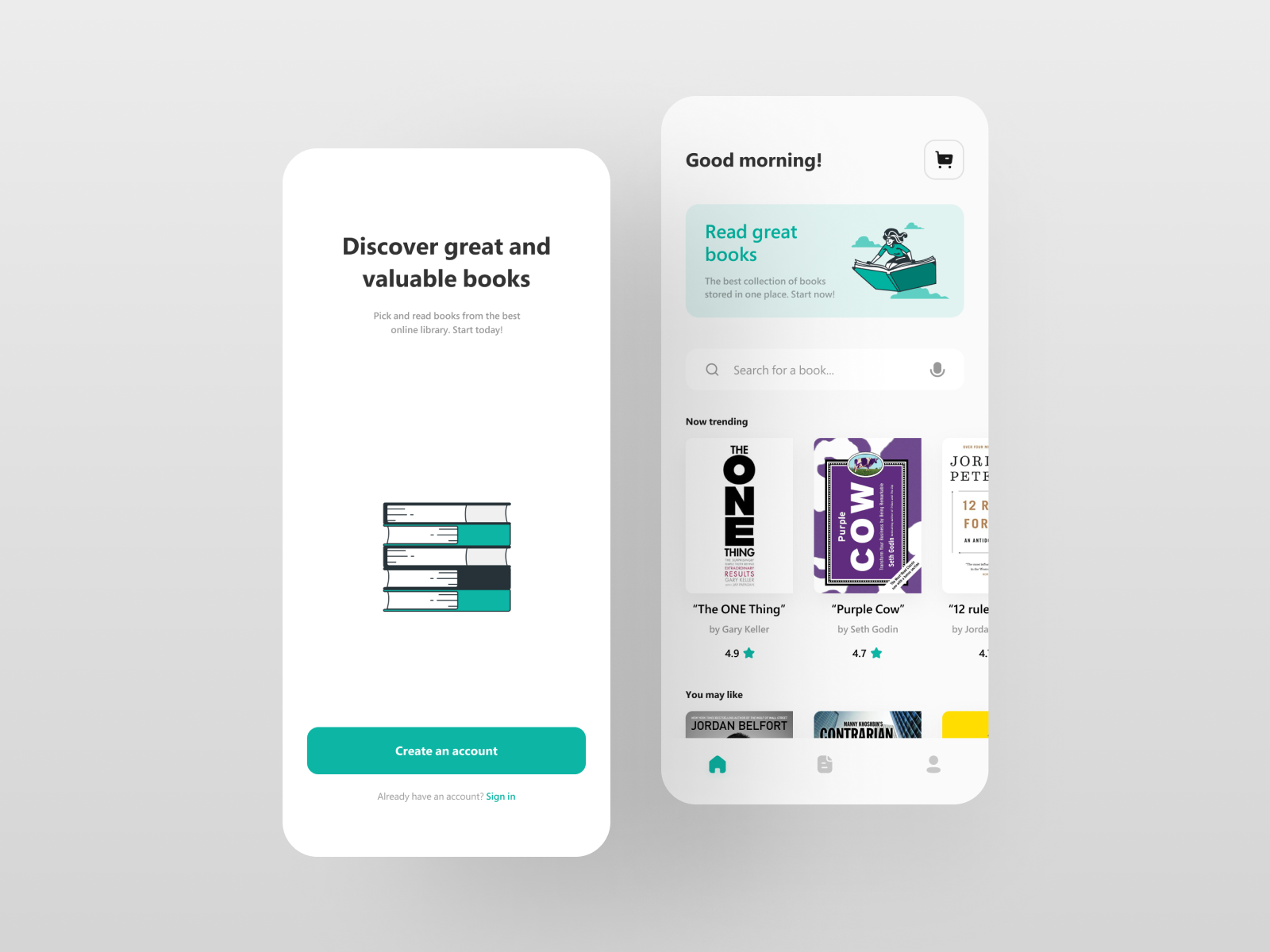 Book store UI by Michael Wojcik on Dribbble