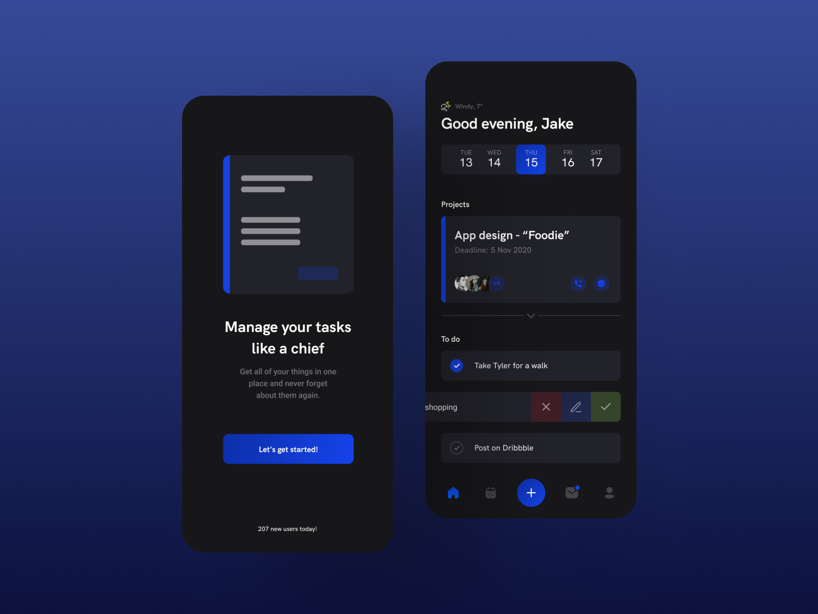 Task manager UI by Michael Wojcik on Dribbble