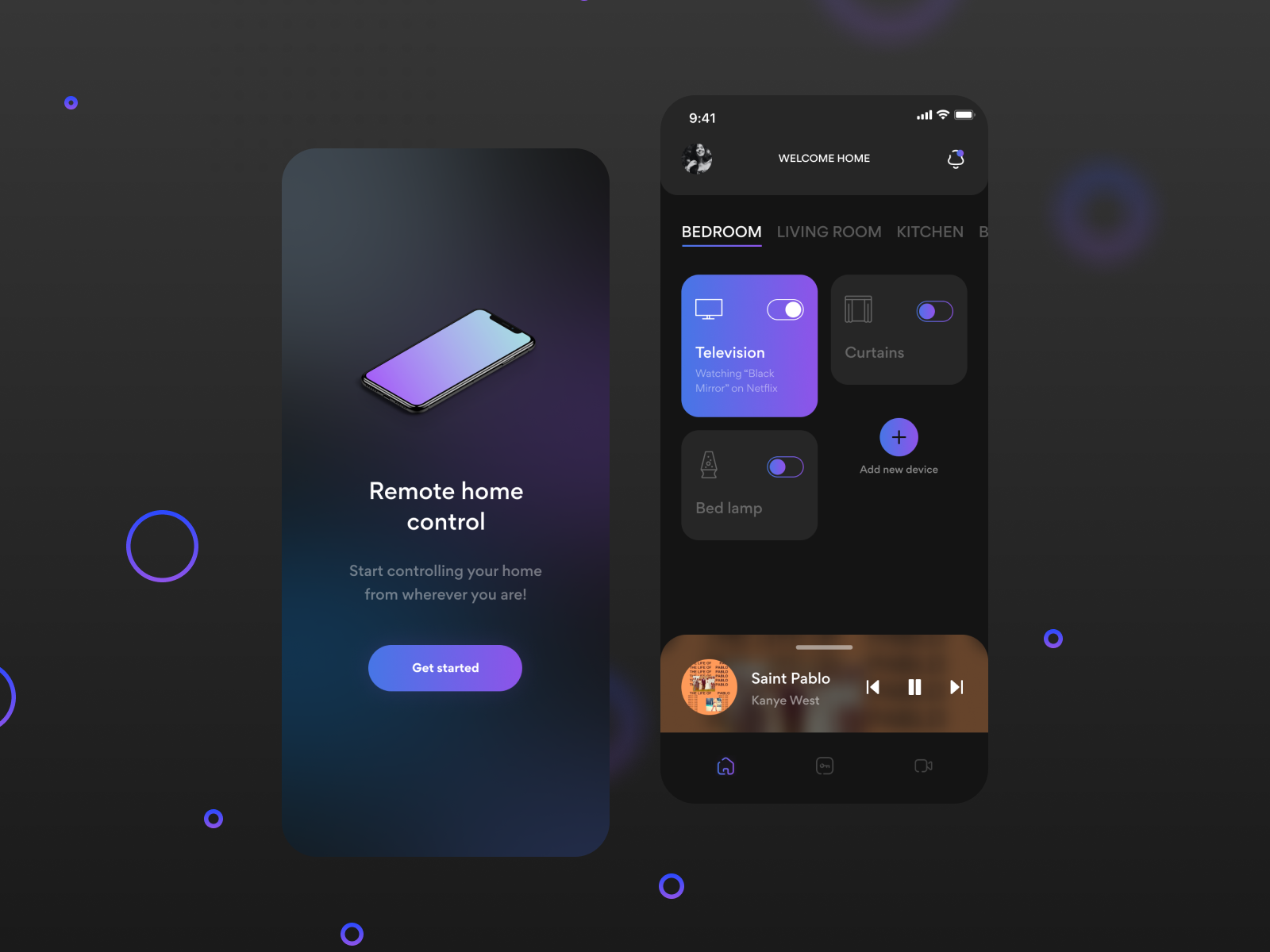 Smart home UI by Michael Wojcik on Dribbble