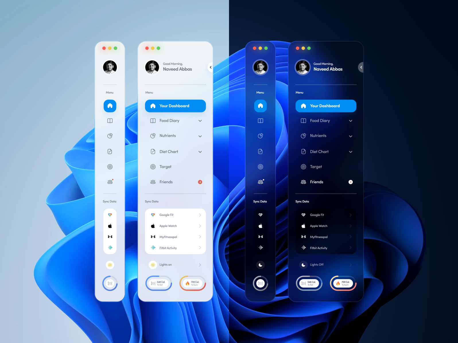 Navigation Sidebar - Diet Planner by Naveed Abbas on Dribbble