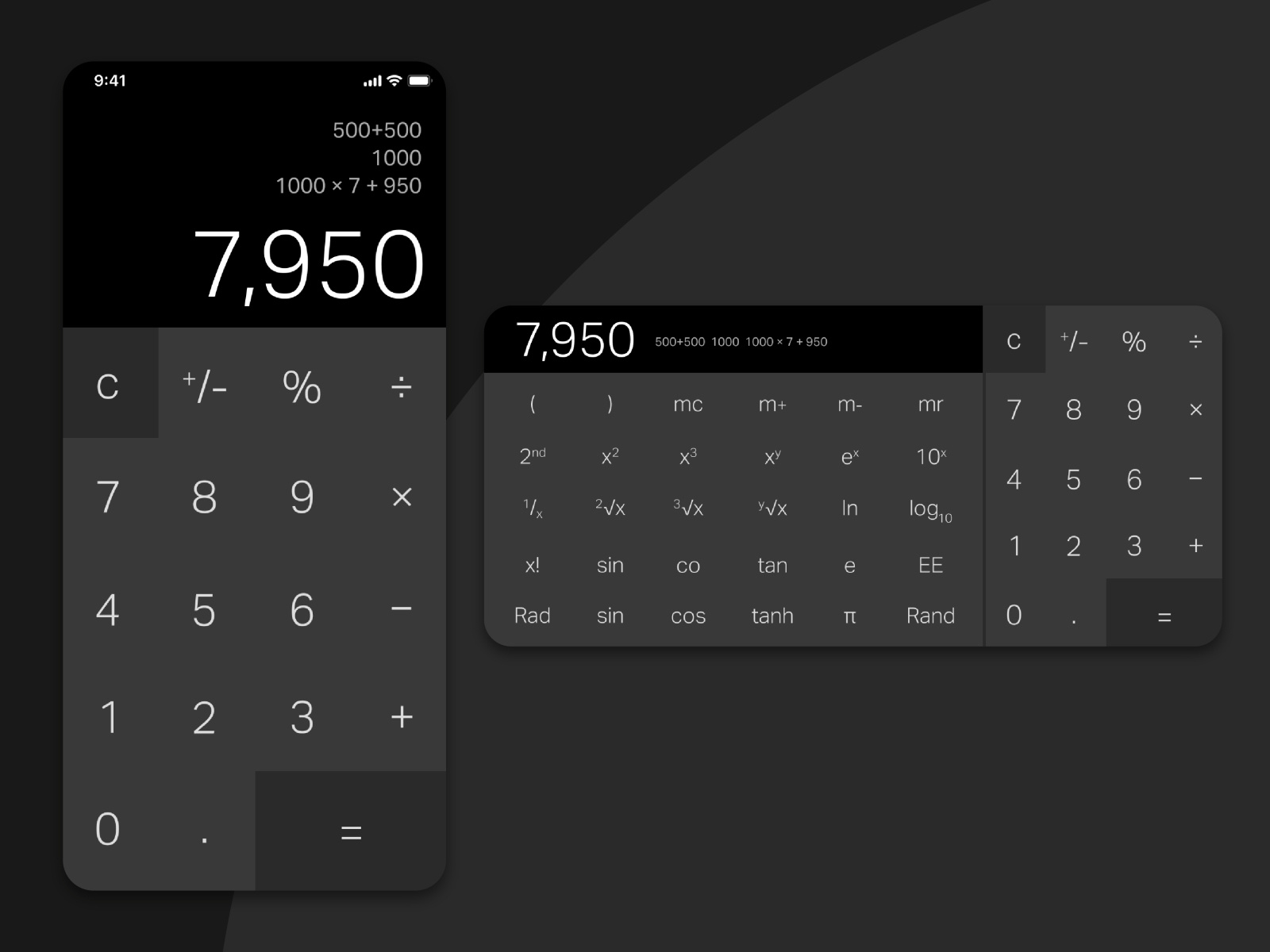 Daily UI Challenge #4: Calculator by John Incampo on Dribbble