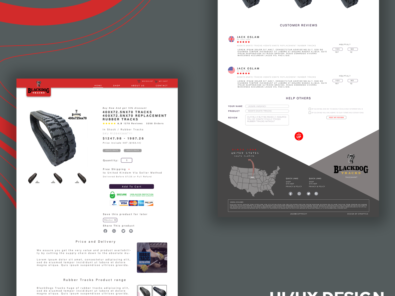 BlackDog Track Company Product Page Design by SHEHAN on Dribbble
