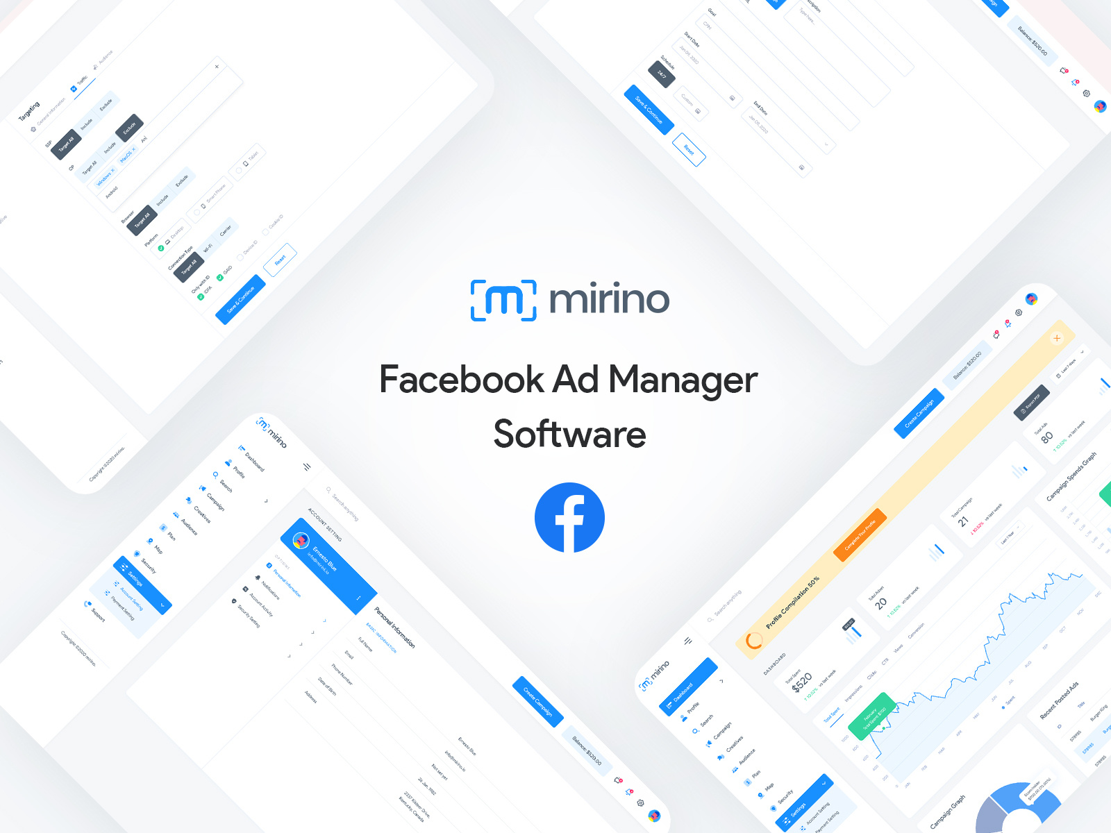 Mirino - Facebook Ad Management Dashboard by Md Shah Alam on Dribbble
